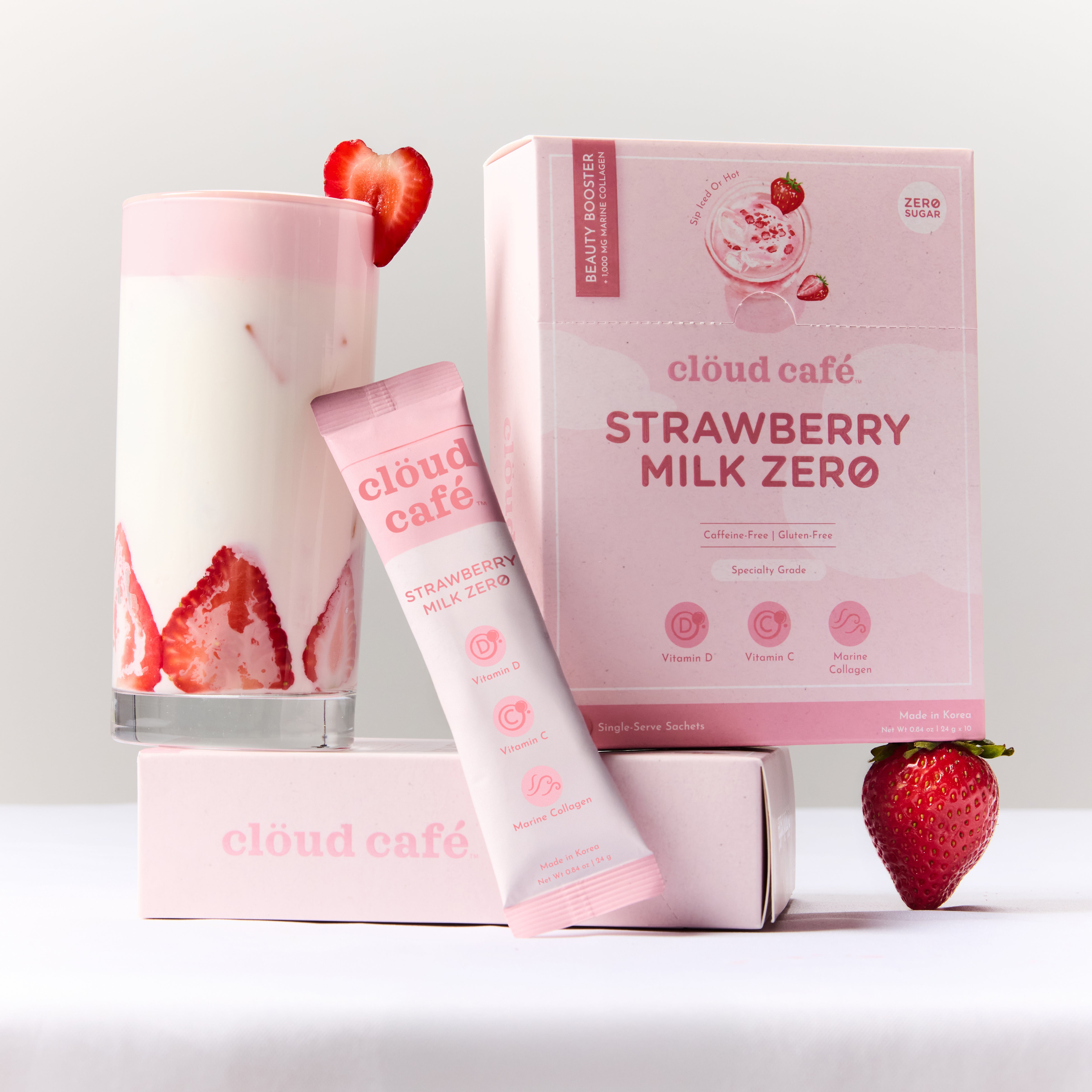 Strawberry Milk Zero (Collagen-Infused) – Clöud Café